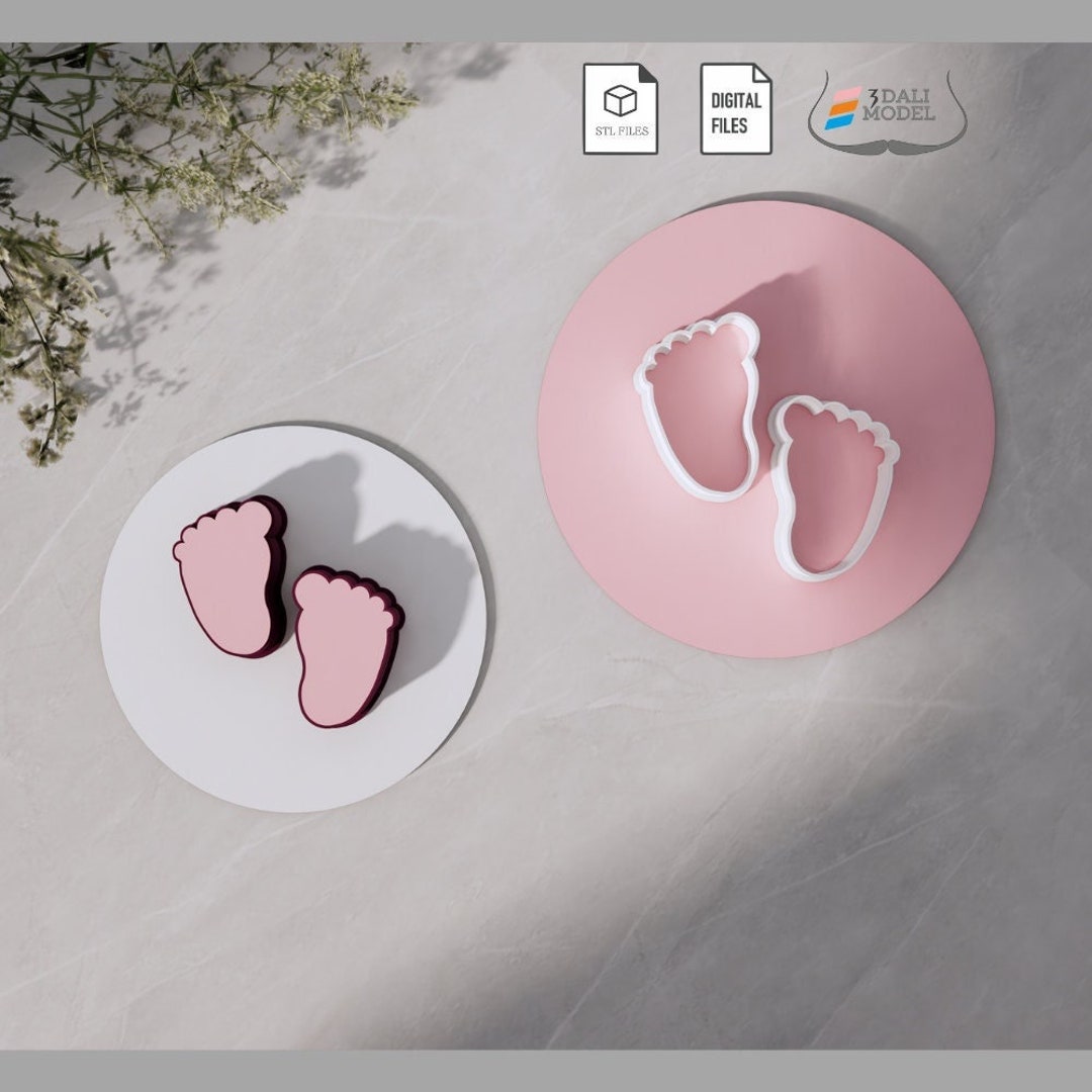 3D Cookie Cutter STL File - Baby Feet Cookie Cutter - Polymer Clay ...