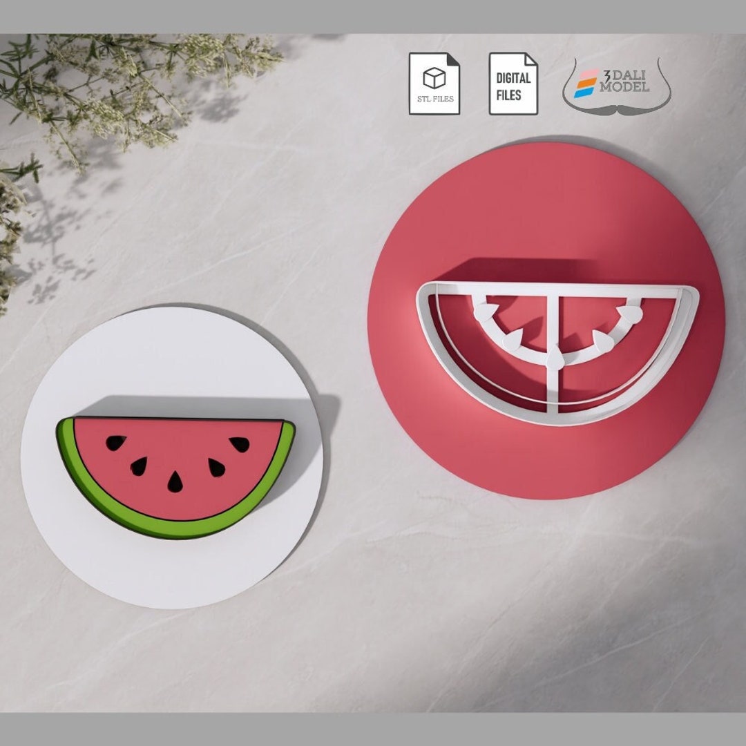 3D Cookie Cutter STL File - Watermelon Cookie Cutter - Polymer Clay ...