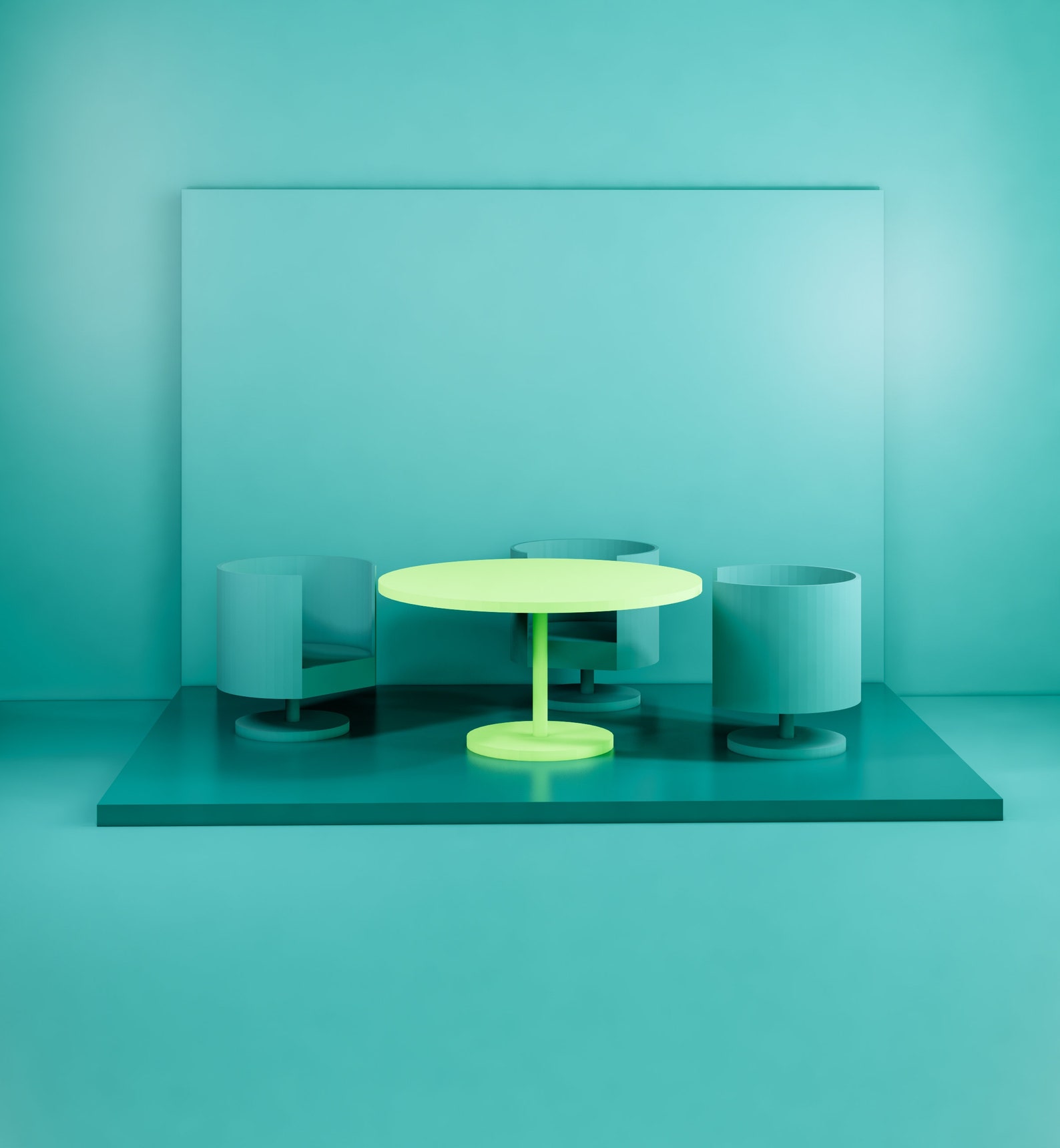 3D Dollhouse STL Files Office Table and Chairs STL Files for 3D ...