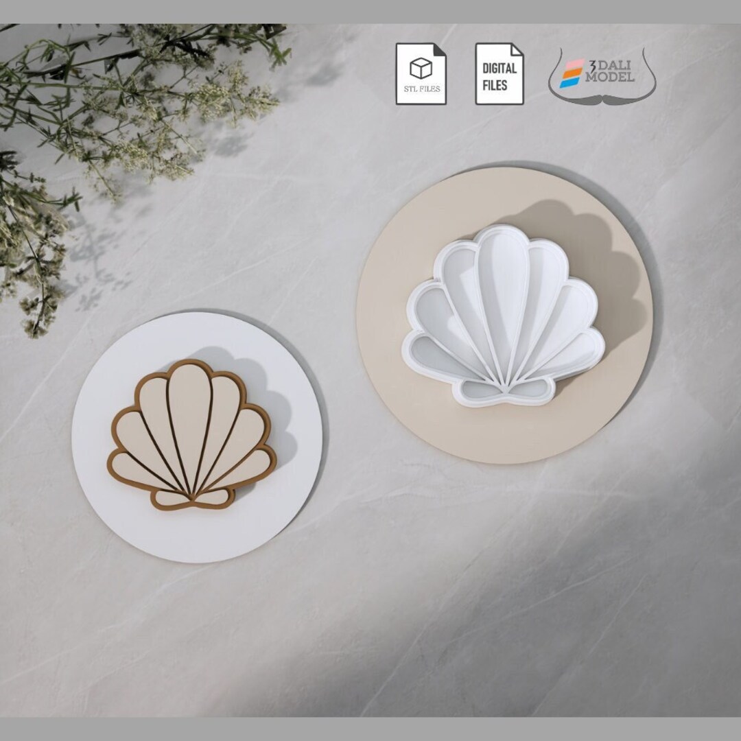 3D Cookie Cutter STL File - Shell Cookie Cutter - Polymer Clay Cutter ...