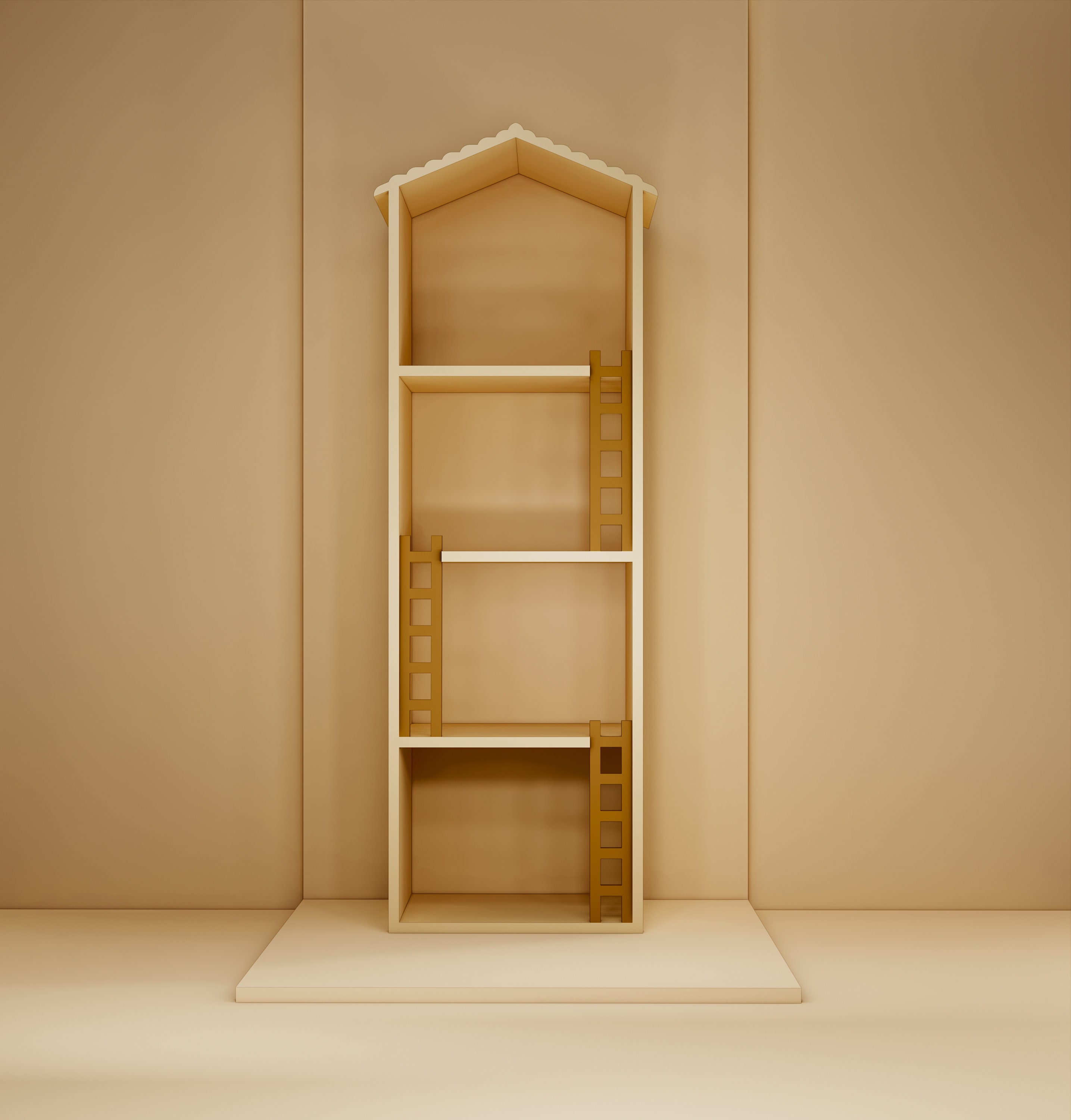 3D Dollhouse STL Files Ladder Shelf STL Files for 3D Printing Miniature ...