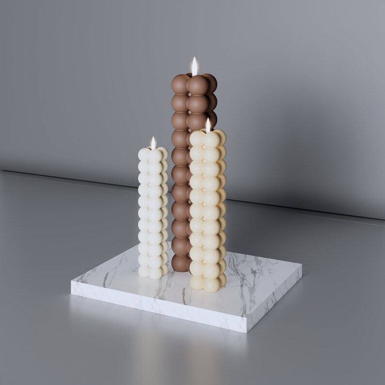 3D Candle Models STL Files Model-6 Thin Bubble Stl File 3D Print Files ...