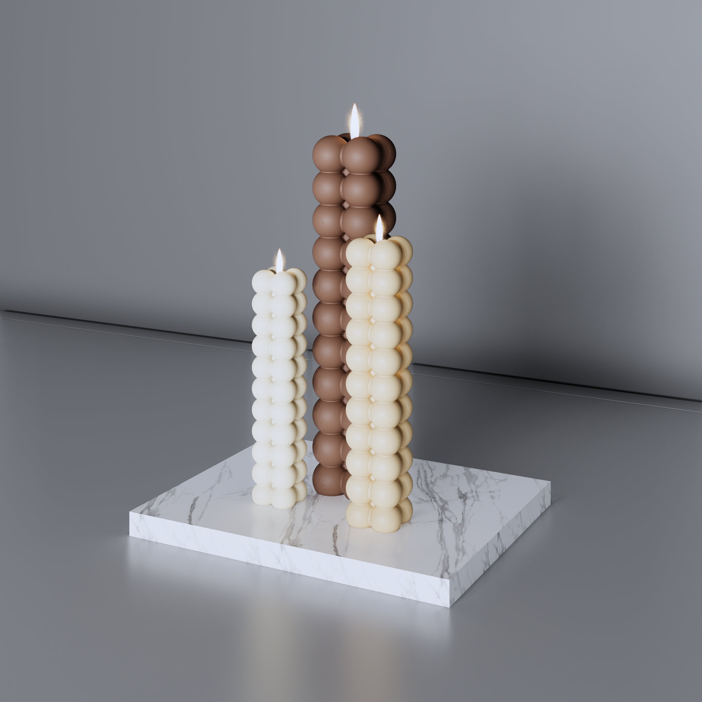 3D Candle Models STL Files Model-6 Thin Bubble Stl File 3D Print Files ...