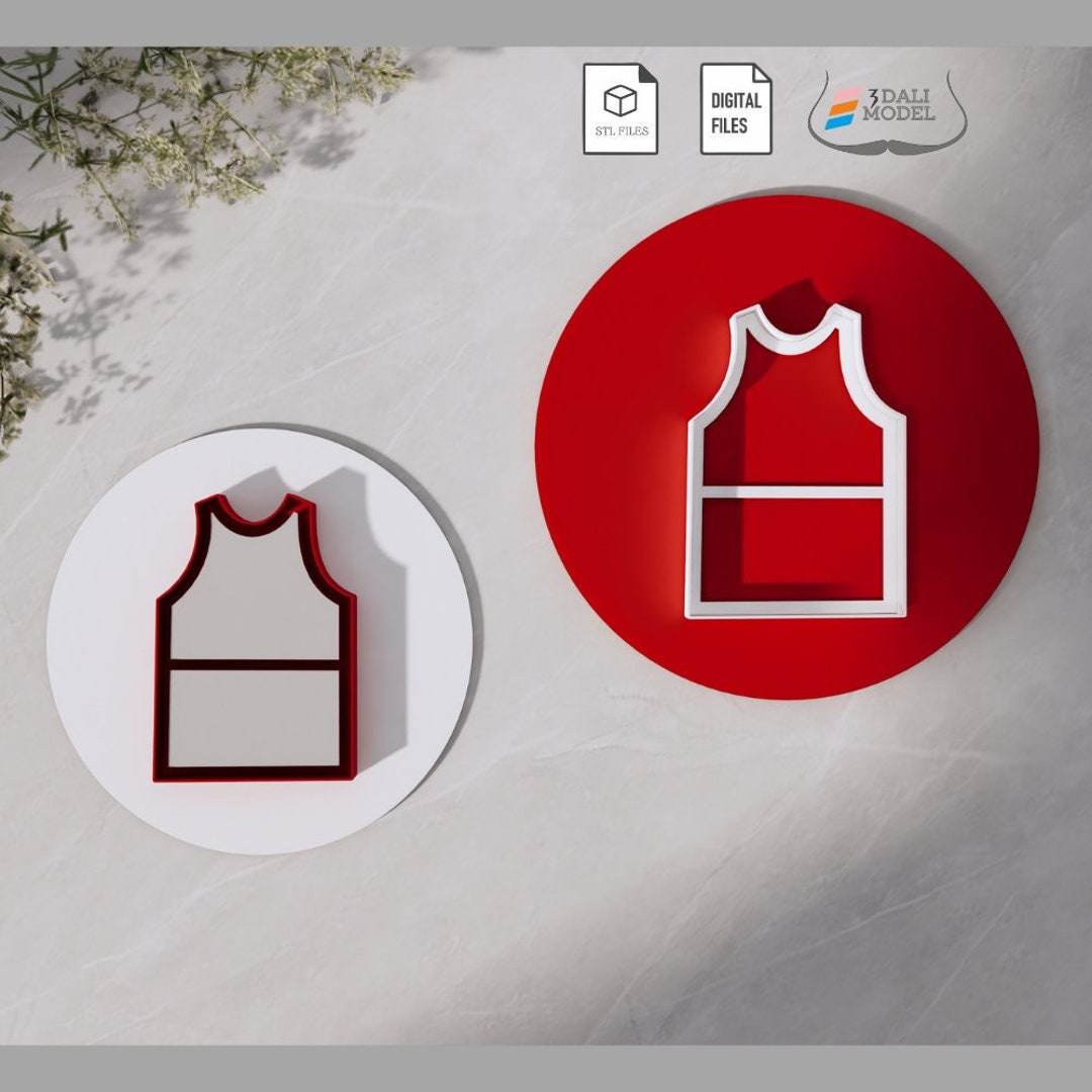 3D Cookie Cutter STL File - Baseball Tshirt Cookie Cutter - Polymer ...