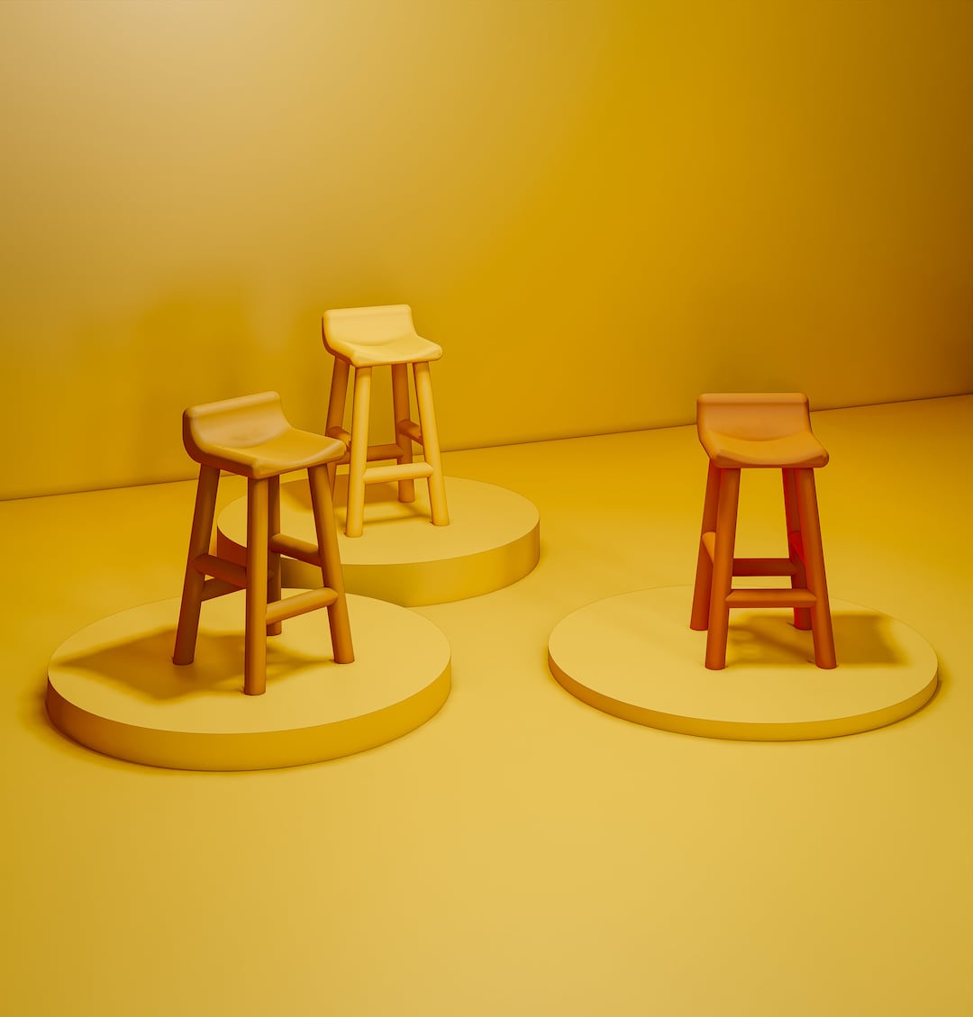 Bar Stools STL File - Miniature Furniture - Dollhouse 1:12 Scale - 3D ...