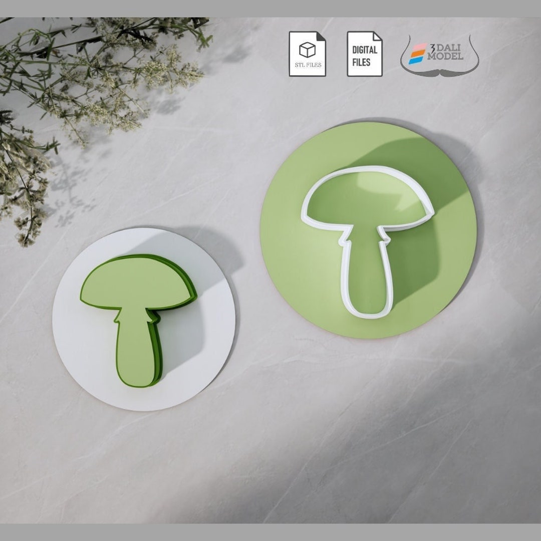 3D Cookie Cutter STL File - Mushroom Cookie Cutter - Polymer Clay ...