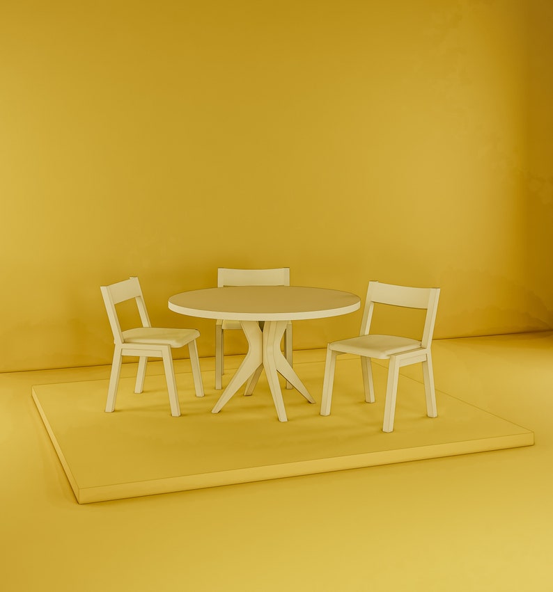 3D Dollhouse STL Files Table and Chairs STL Files for 3D - Etsy