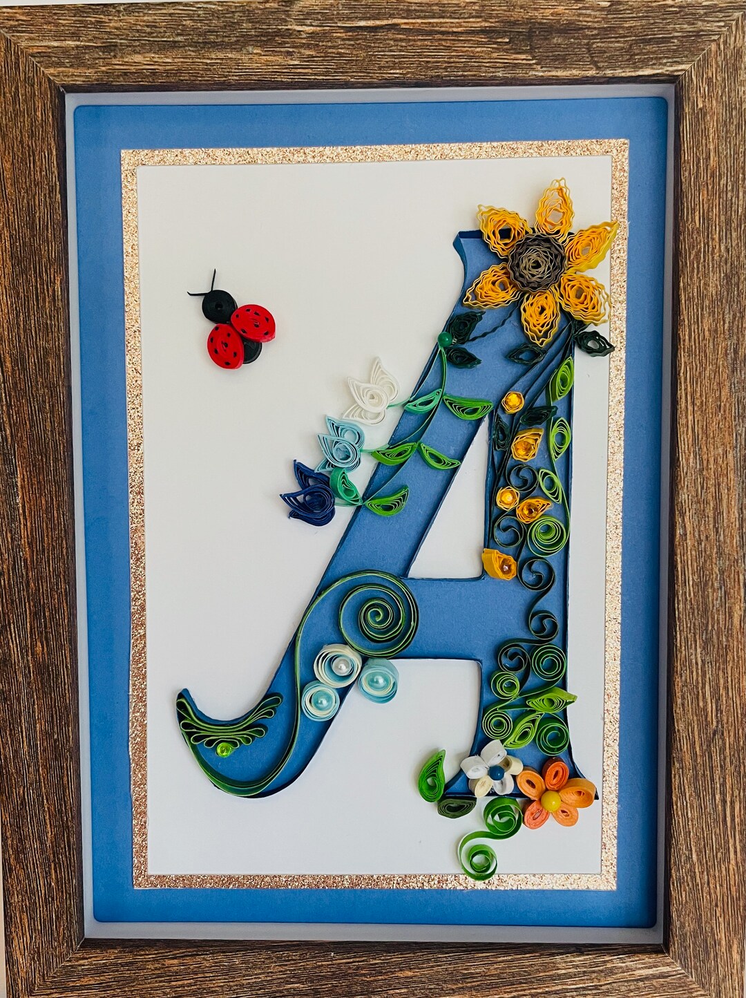 Personalized, Initial Letter Wall Art Gift Handmade Hand Quilled Any ...