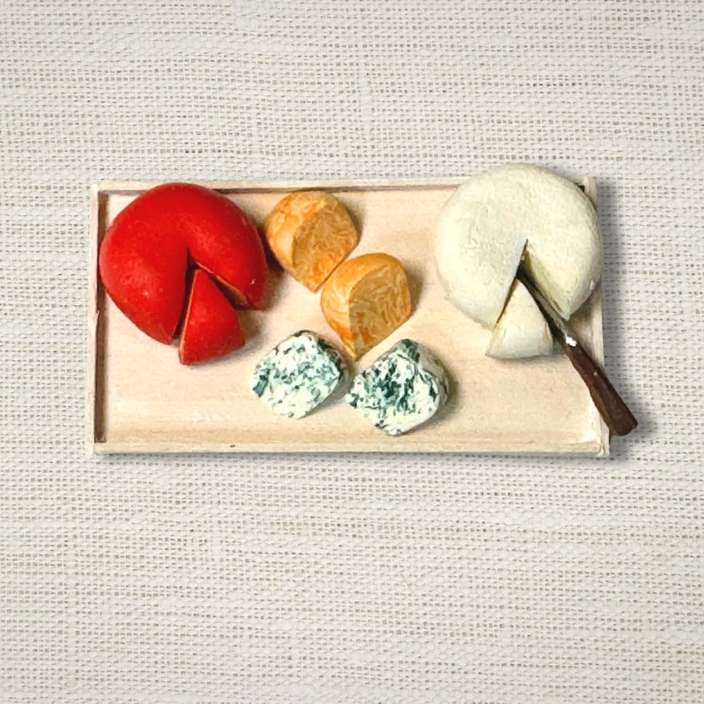 Miniature Cheese | Dollhouse Gouda, Brie, Blue Cheese, Colby Jack ...