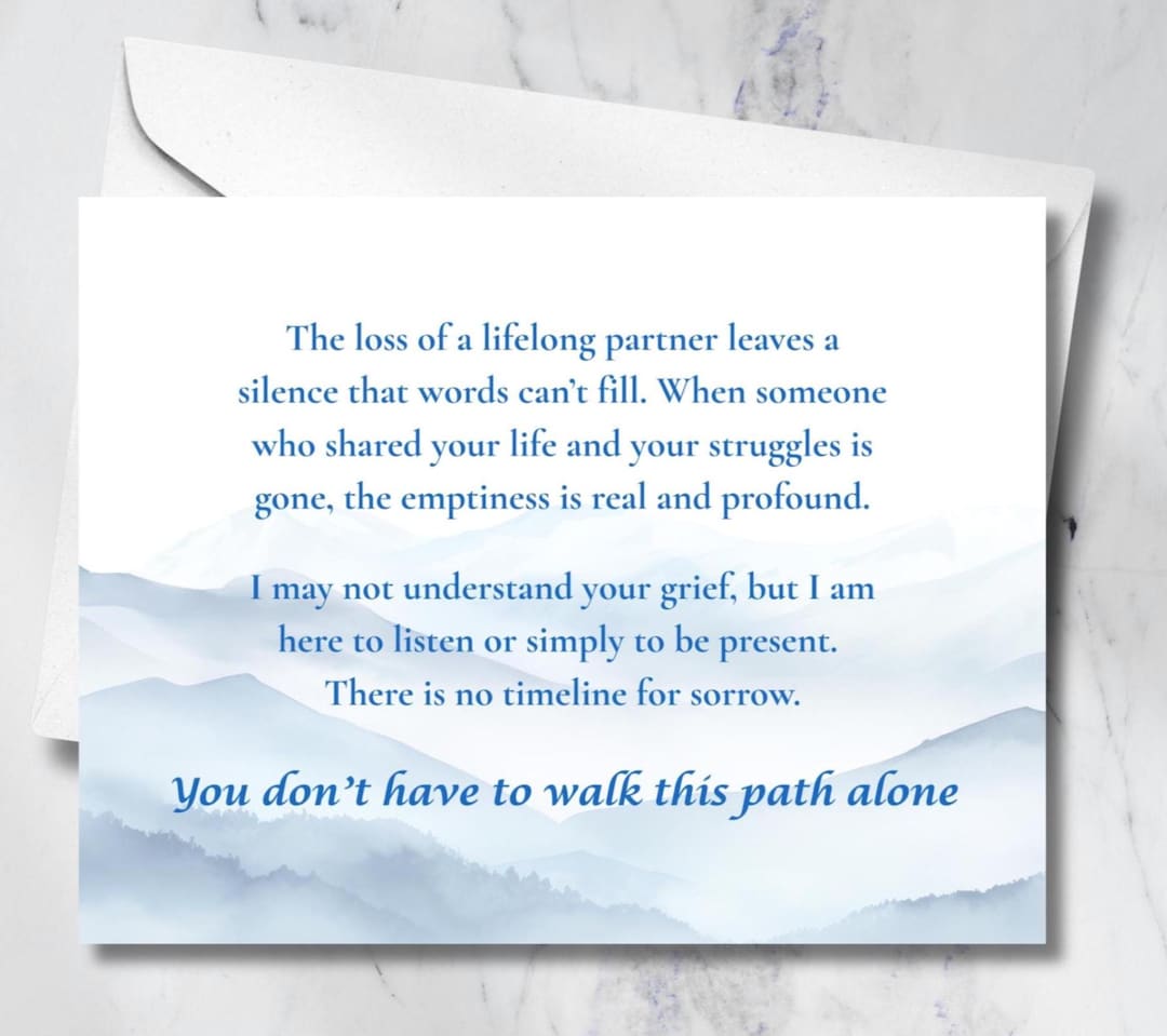 Loss of Spouse Sympathy Card, Mountain Watercolor, Grief Bereavement - Etsy
