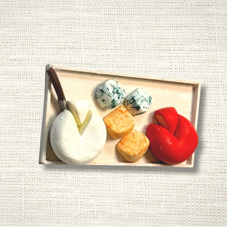 Miniature Cheese | Dollhouse Gouda, Brie, Blue Cheese, Colby Jack ...