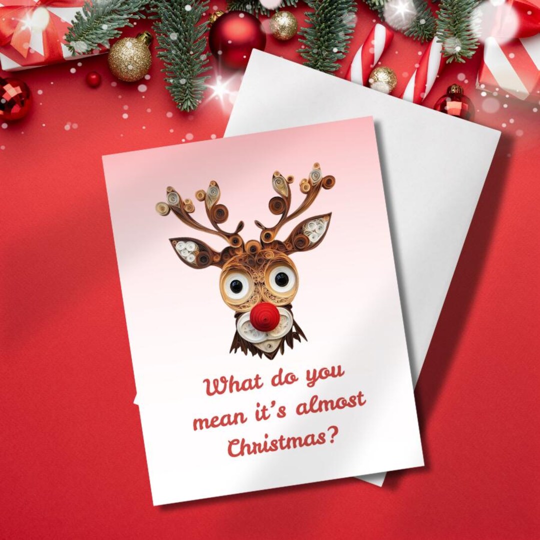 Reindeer & Gingerbread Christmas Cards With 2-D Paper Quilling Images ...