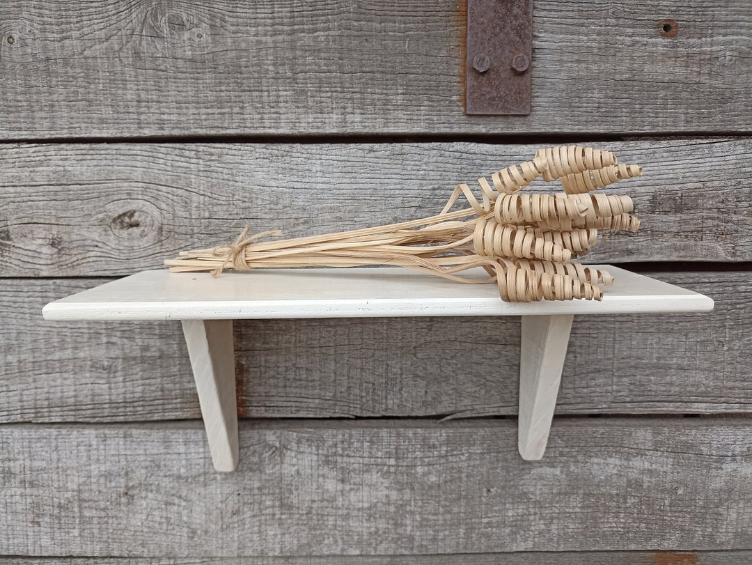 Rustic White Wall Shelf - Vintage Wooden Wall Shelf - Wall Decoration ...