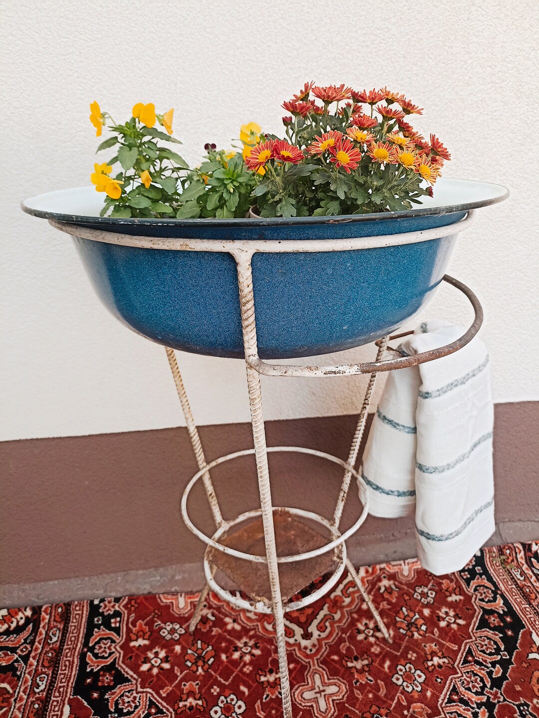 Antique French Hand Washing Stand With Lavor- Farmhouse Bathroom ...