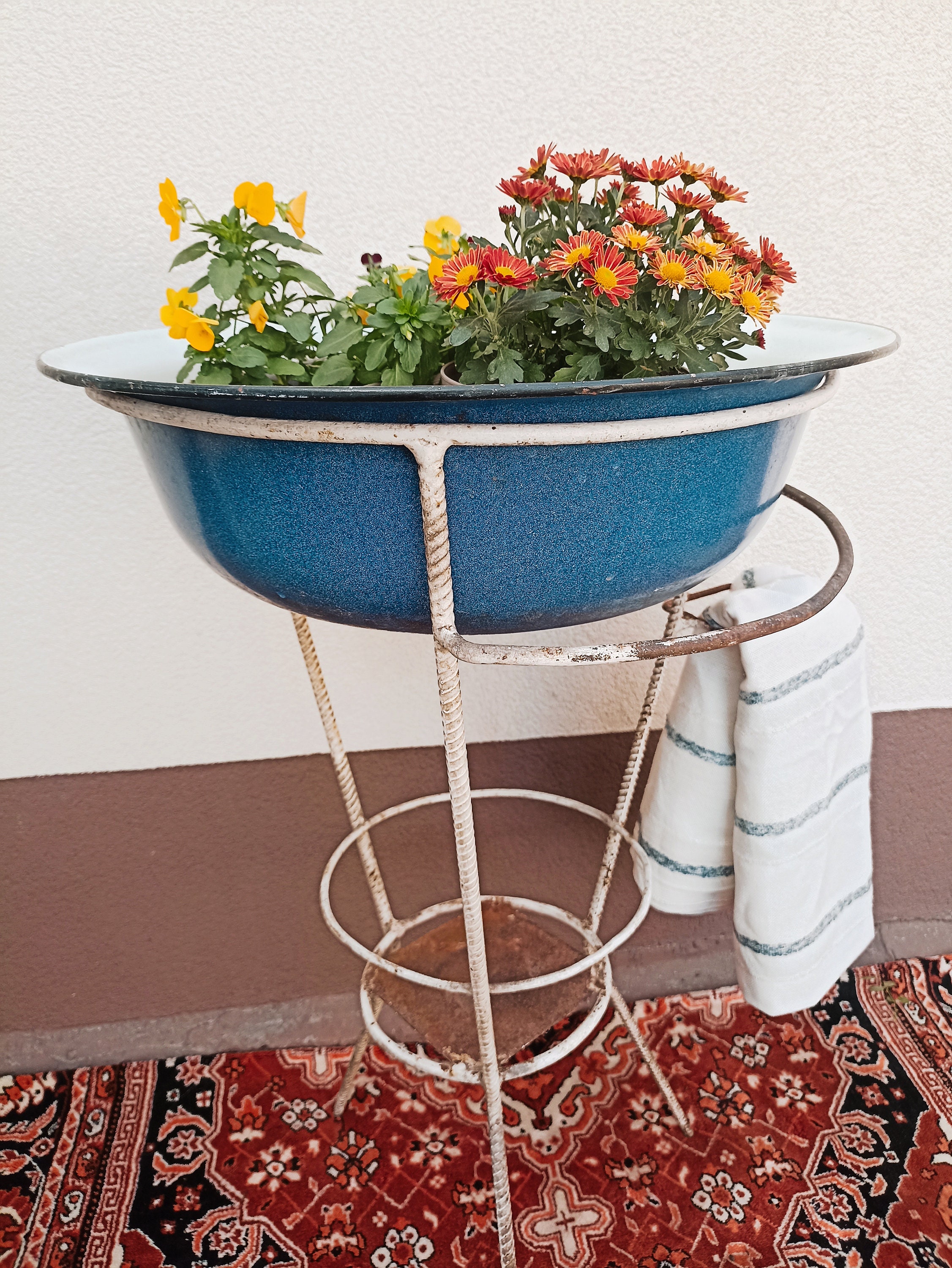 Antique French Hand Washing Stand With Lavor- Farmhouse Bathroom ...