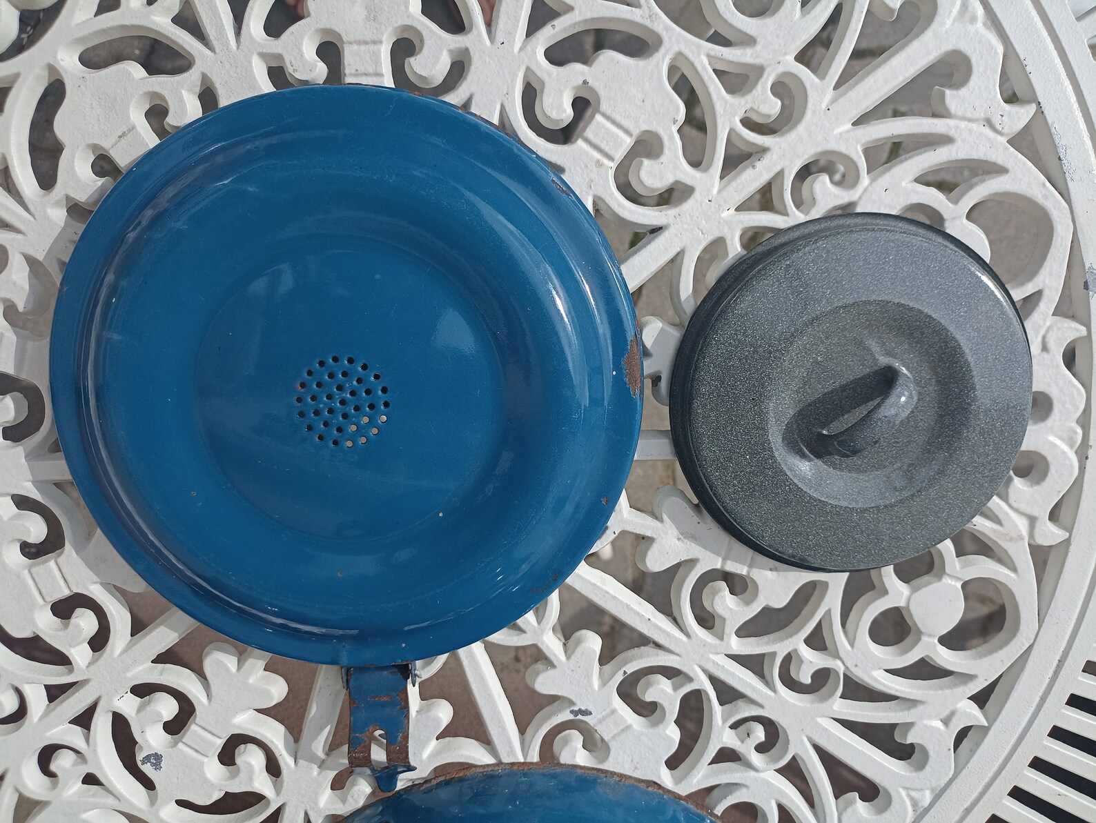 Two in an Enameled Grease Bath - Enamelware - Vintage Dish - Vintage ...