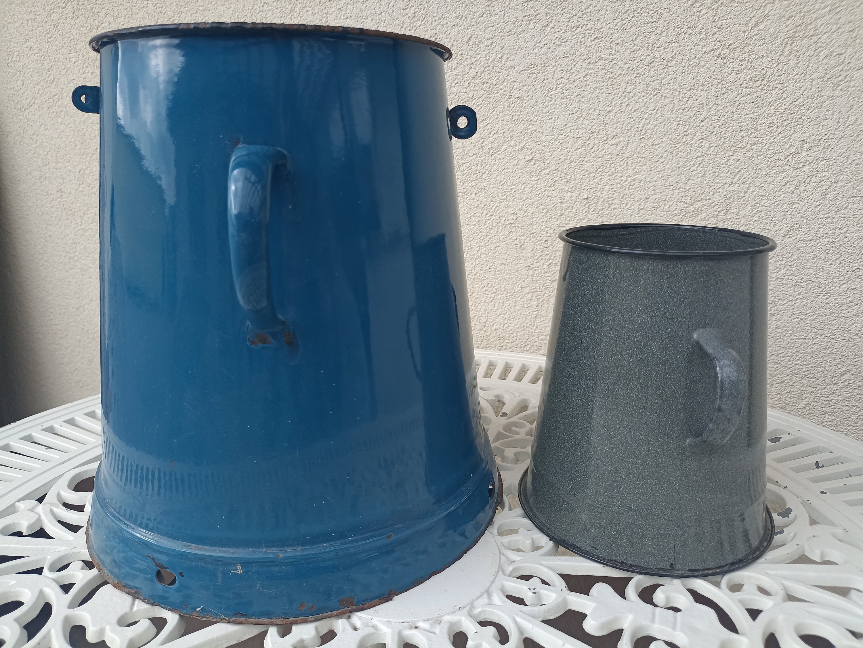 Two in an Enameled Grease Bath - Enamelware - Vintage Dish - Vintage ...