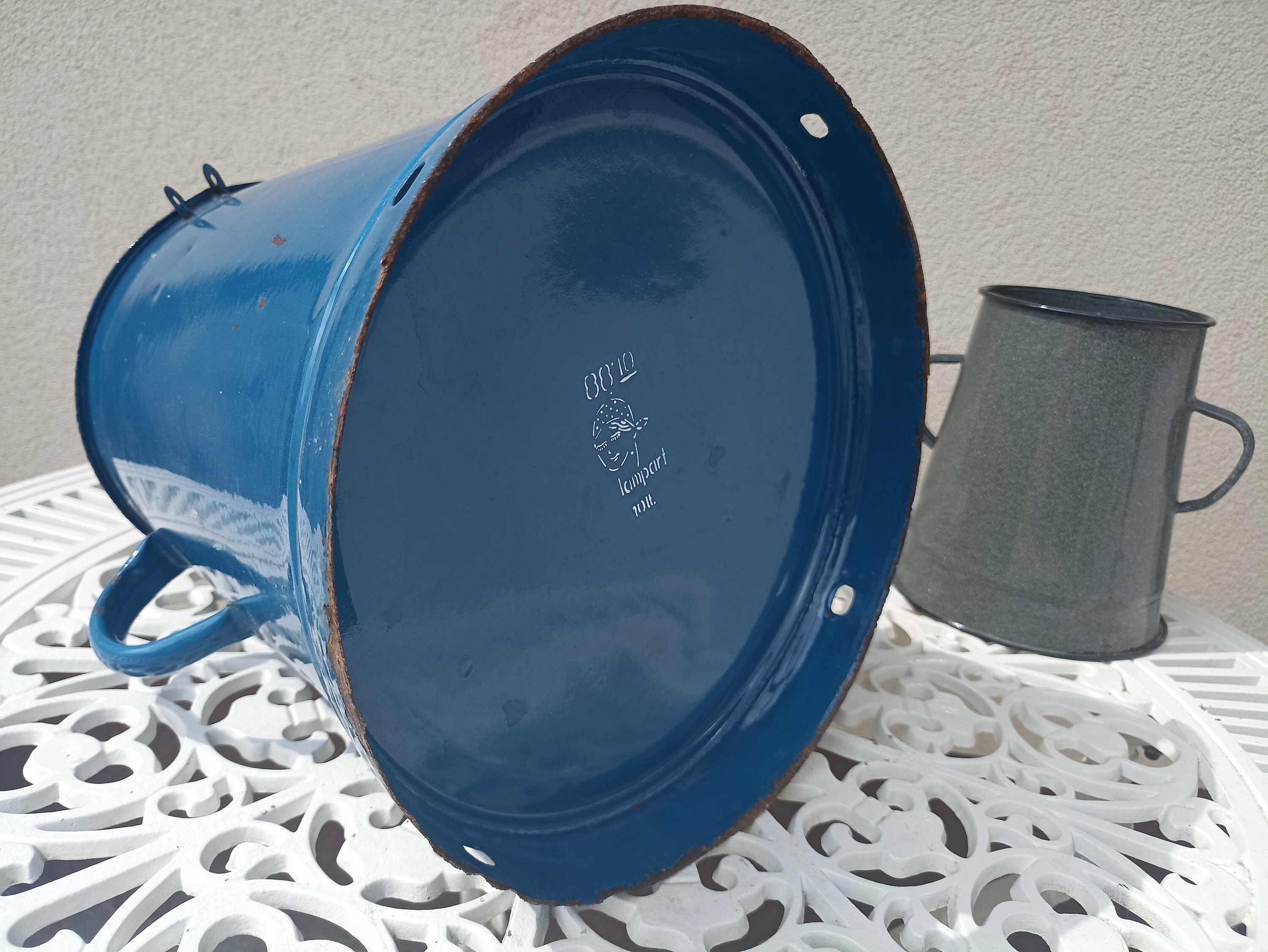 Two in an Enameled Grease Bath - Enamelware - Vintage Dish - Vintage ...