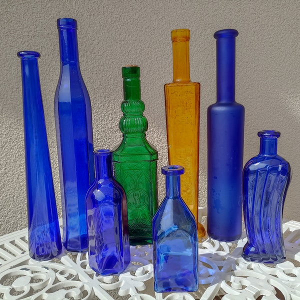 Colored Glass Bottle - Etsy