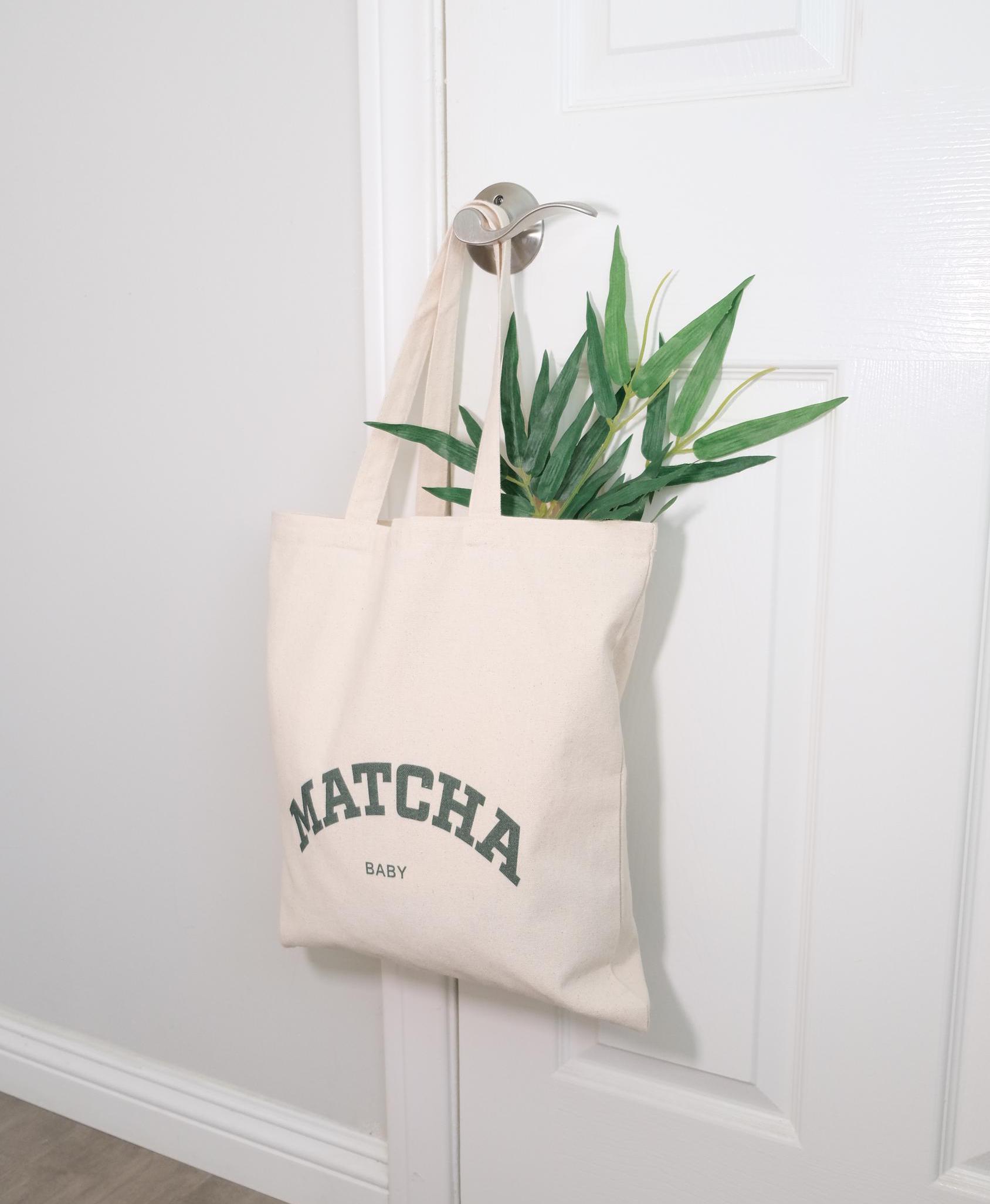 Matcha Monster Tote Bag, Canvas Tote Bag, Aesthetic Tote Bag, Reusable ...