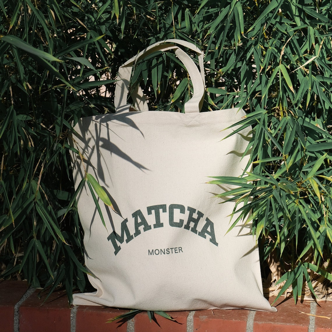 Matcha Monster Tote Bag, Canvas Tote Bag, Aesthetic Tote Bag, Reusable ...