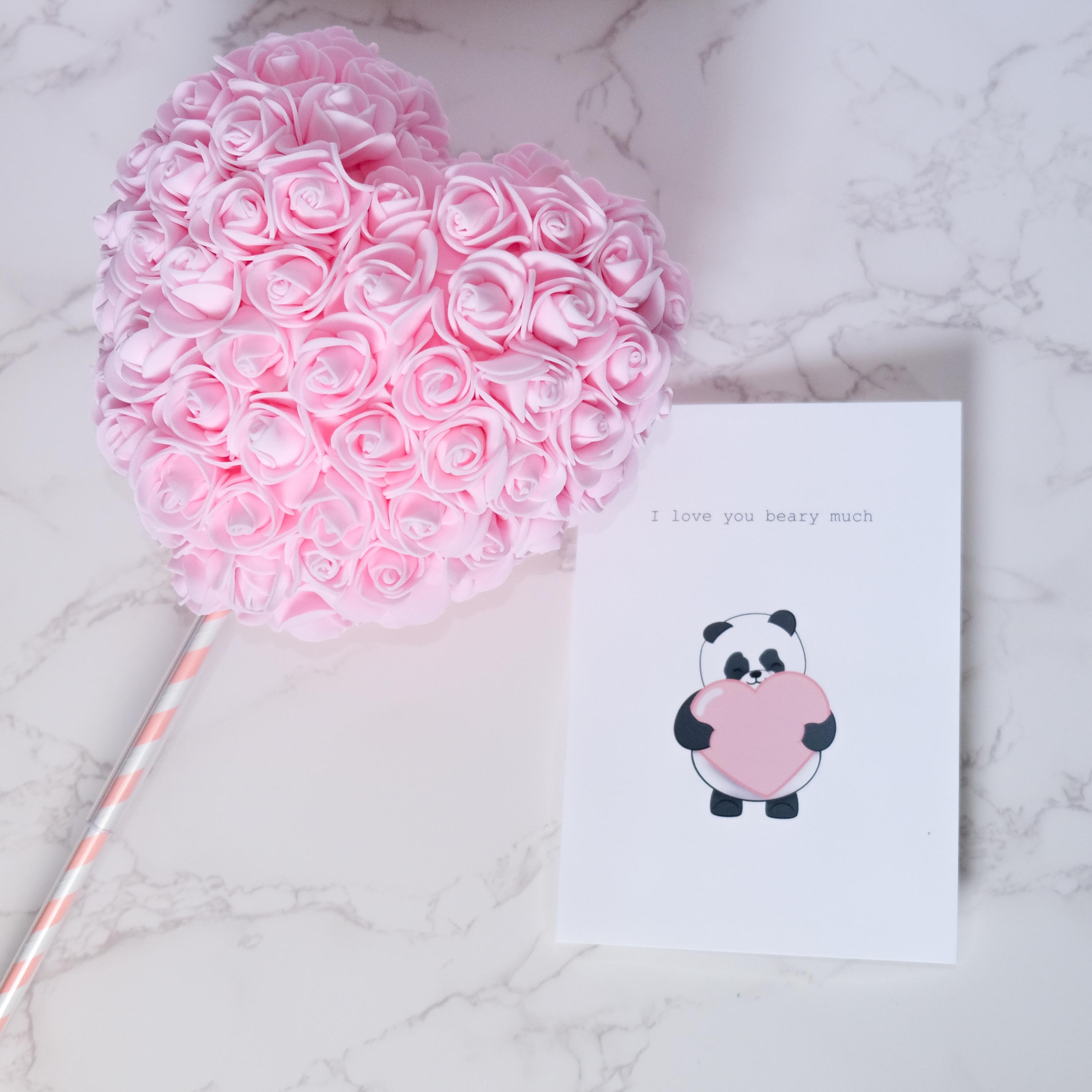 Panda Holding Heart Card | Anniversary Card, Valentines Card, Cute Card ...