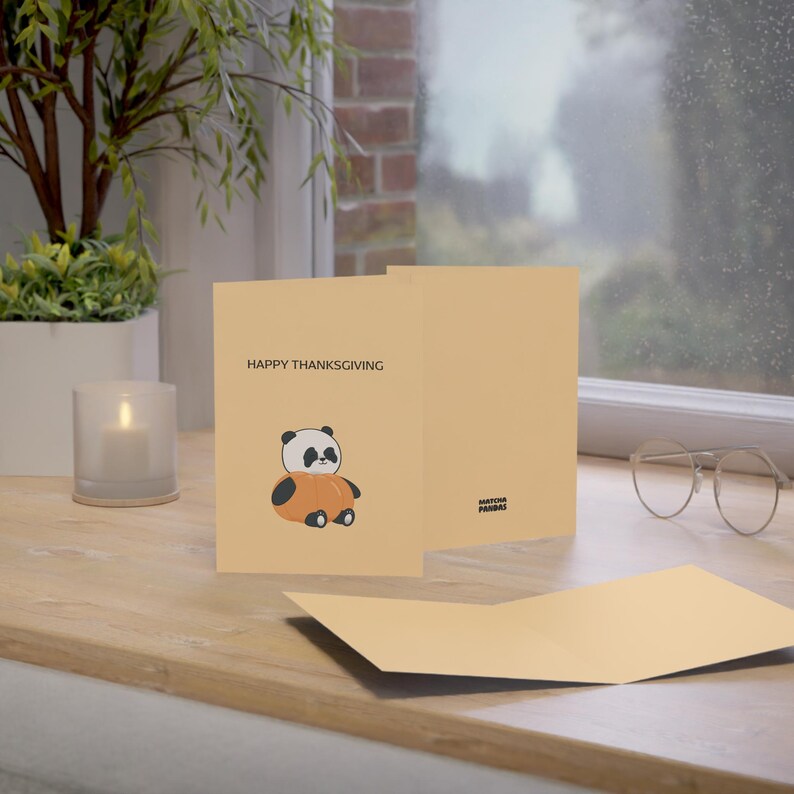 Panda Pumpkin Thanksgiving Card | Fall Greeting - Etsy