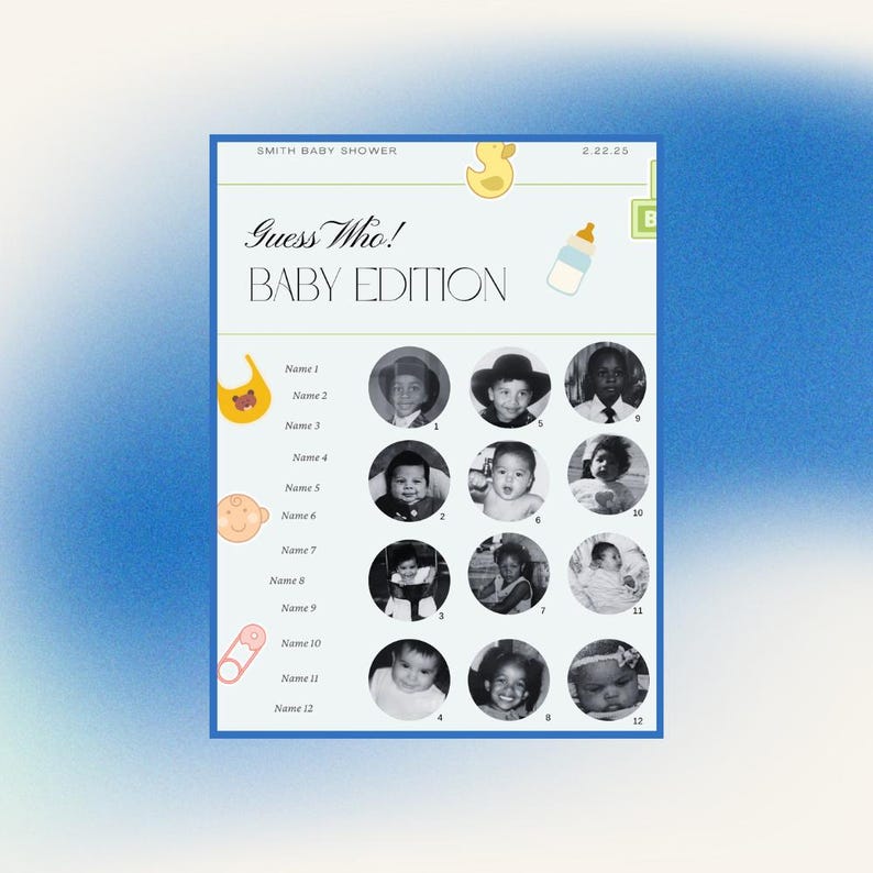 GUESS WHO Baby Shower Game - Etsy