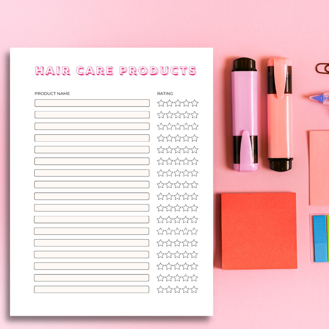 Hair Care Products Tracker | Routine Planner, A4/A5, Printable Planner ...