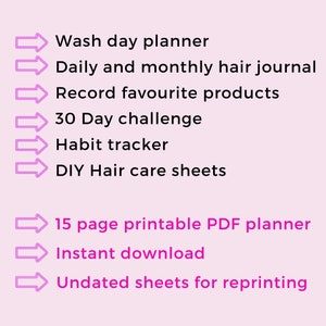 Haircare Planner // Printable Hair Care Planner, Hair Journal, Hair ...