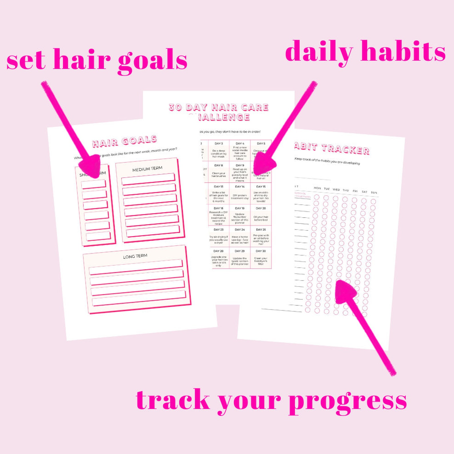 Haircare Planner // Printable Hair Care Planner, Hair Journal, Hair ...