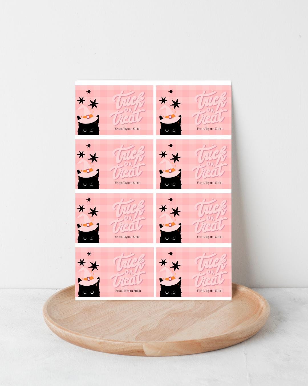 Halloween Goodie Bag Tags: Editable Black Cat Design - Printable Canva ...