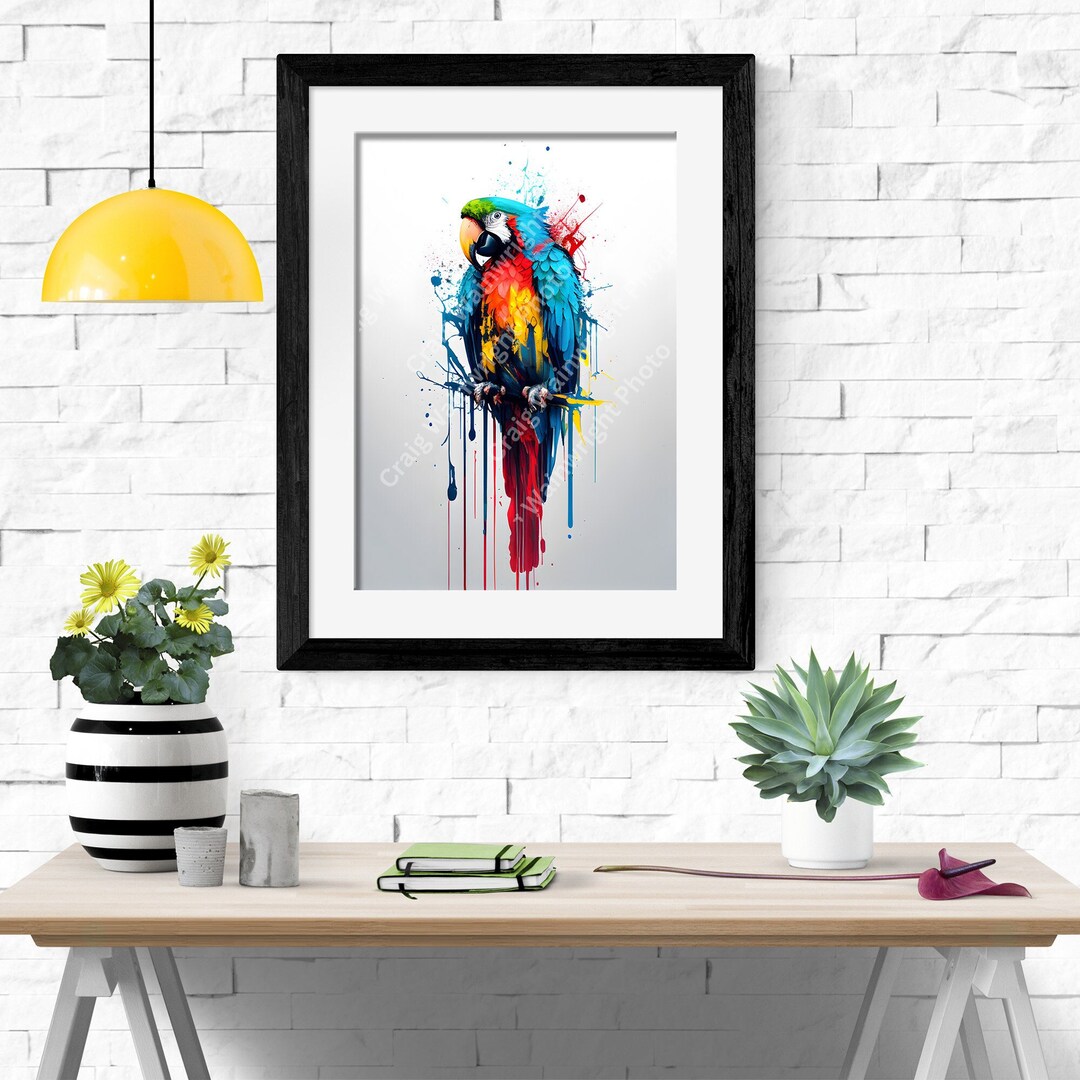 Macaw Digital Download AI Art Printable Parrot - Etsy