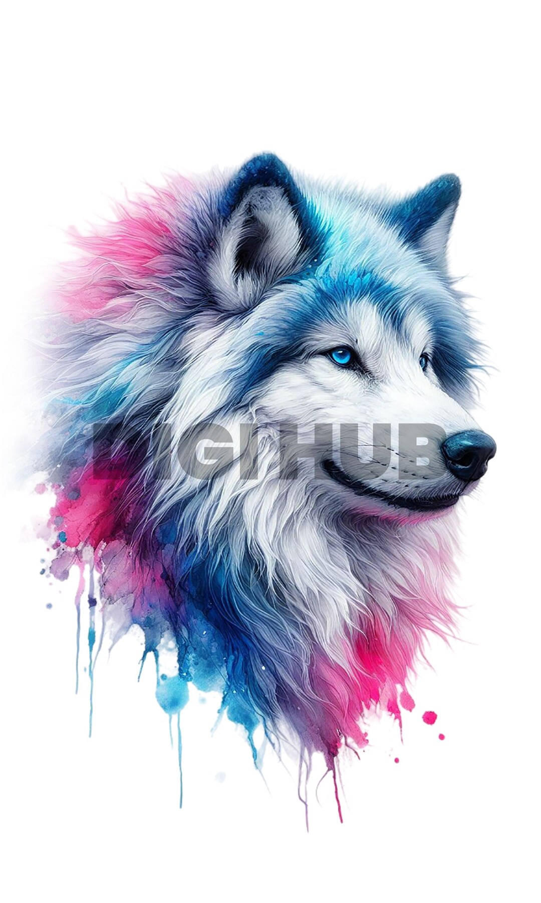 Wolf Png, Sublimation Design, Digital Download, Colorful Wolf Png ...
