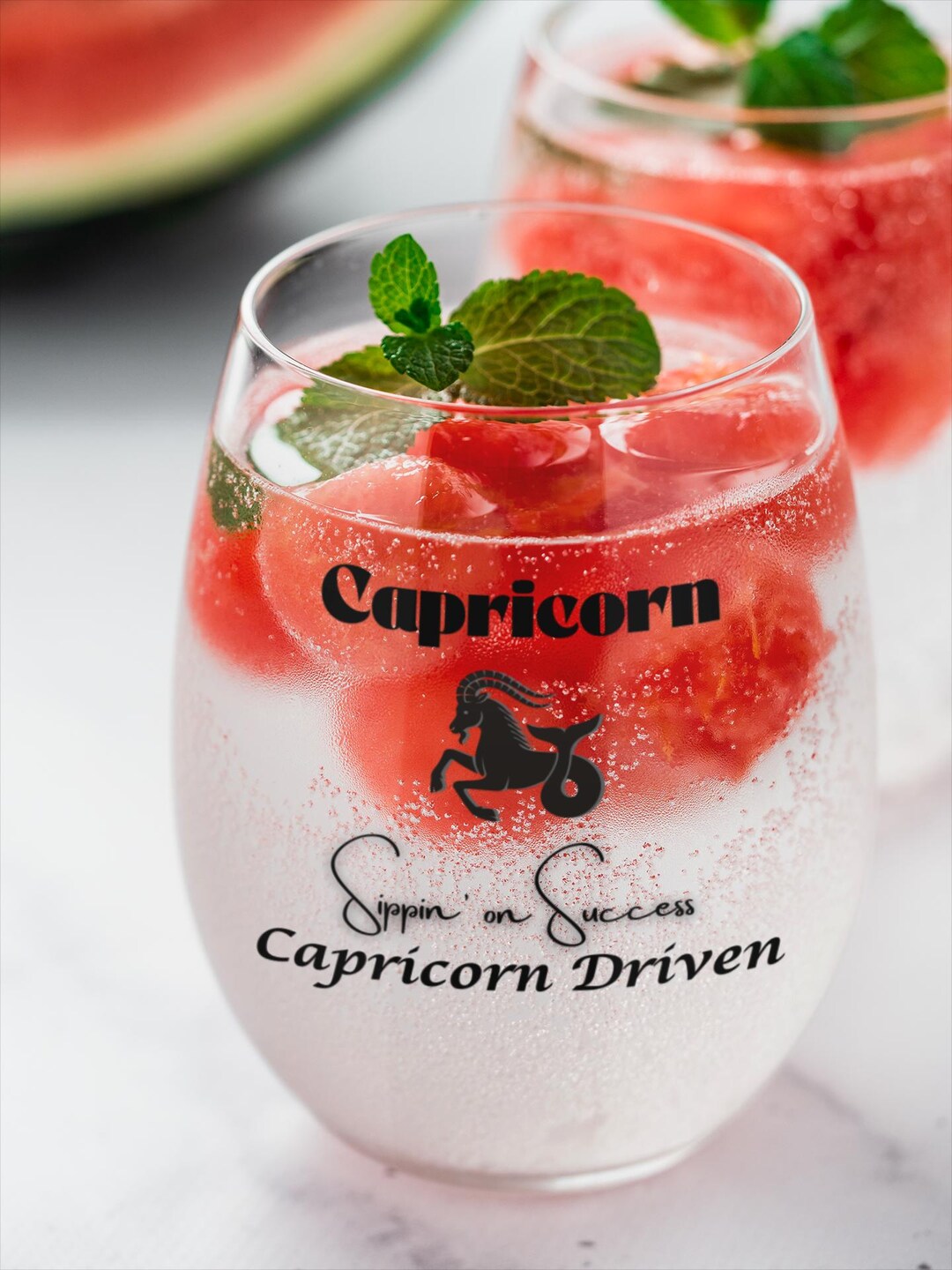 Capricorn Zodiac Wine Glass: Stemless Astrology Gift for Wine Lover - Etsy