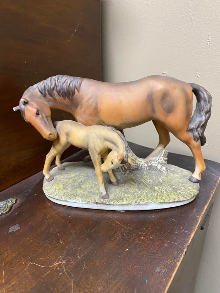 Mare and Foal Ceramic Statue - Etsy