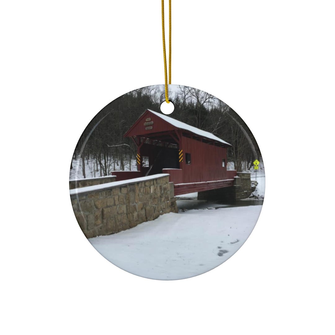 Ceramic Ornament - Mingo Creek Covered Bridge Ornament, Holiday ...