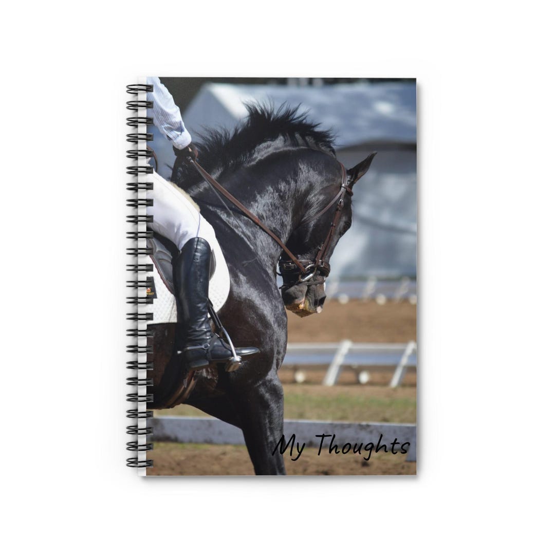 Black Dressage Horse, Spiral Notebook, Horse Lover Ruled Line Journal ...