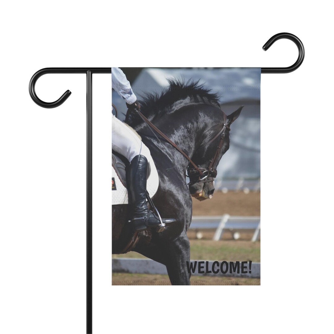 Banner, Black Dressage Garden & House Banner, Wall Hanging, Outdoor ...