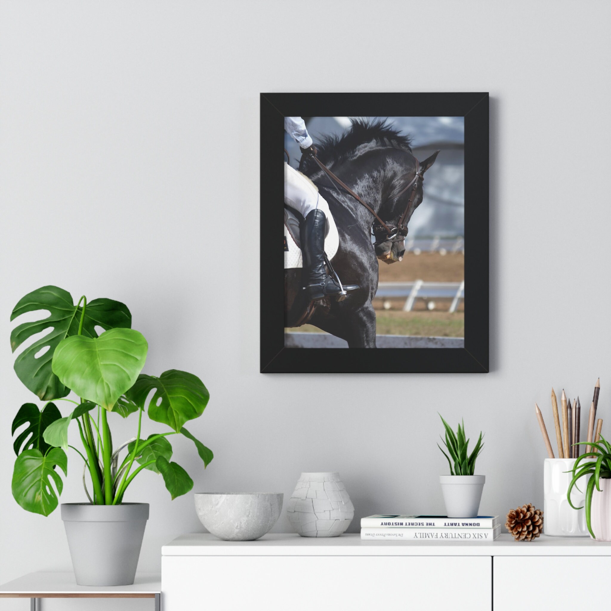 Black Dressage Horse Framed Vertical Poster - Etsy