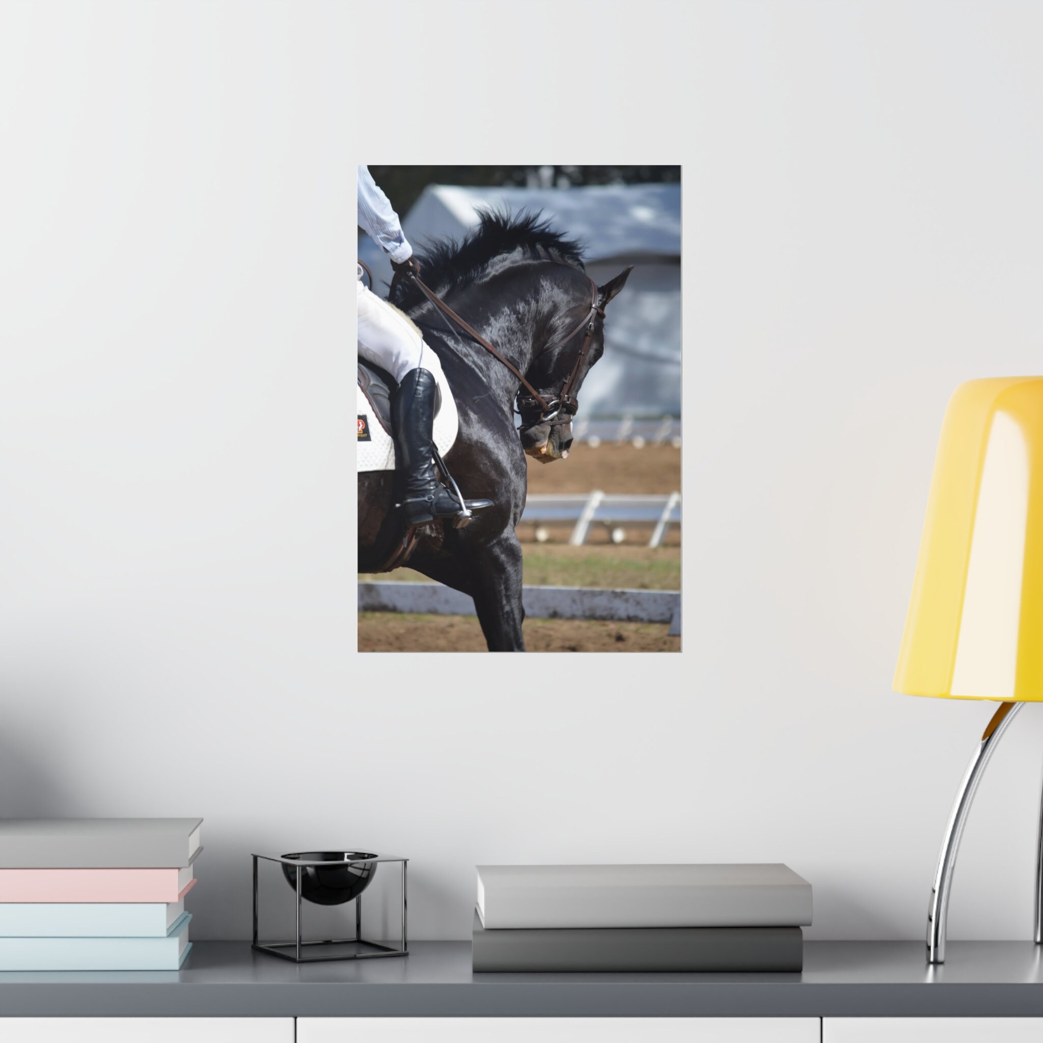 Black Dressage Horse Premium Matte Vertical Poster - Etsy