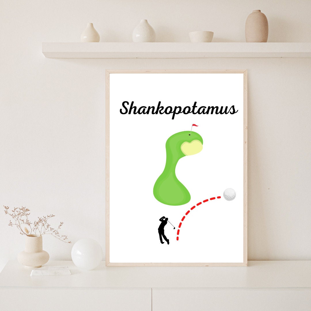 Shankopotamus, Golf Art, Golf Decor, Digital Download, Printable Golf ...