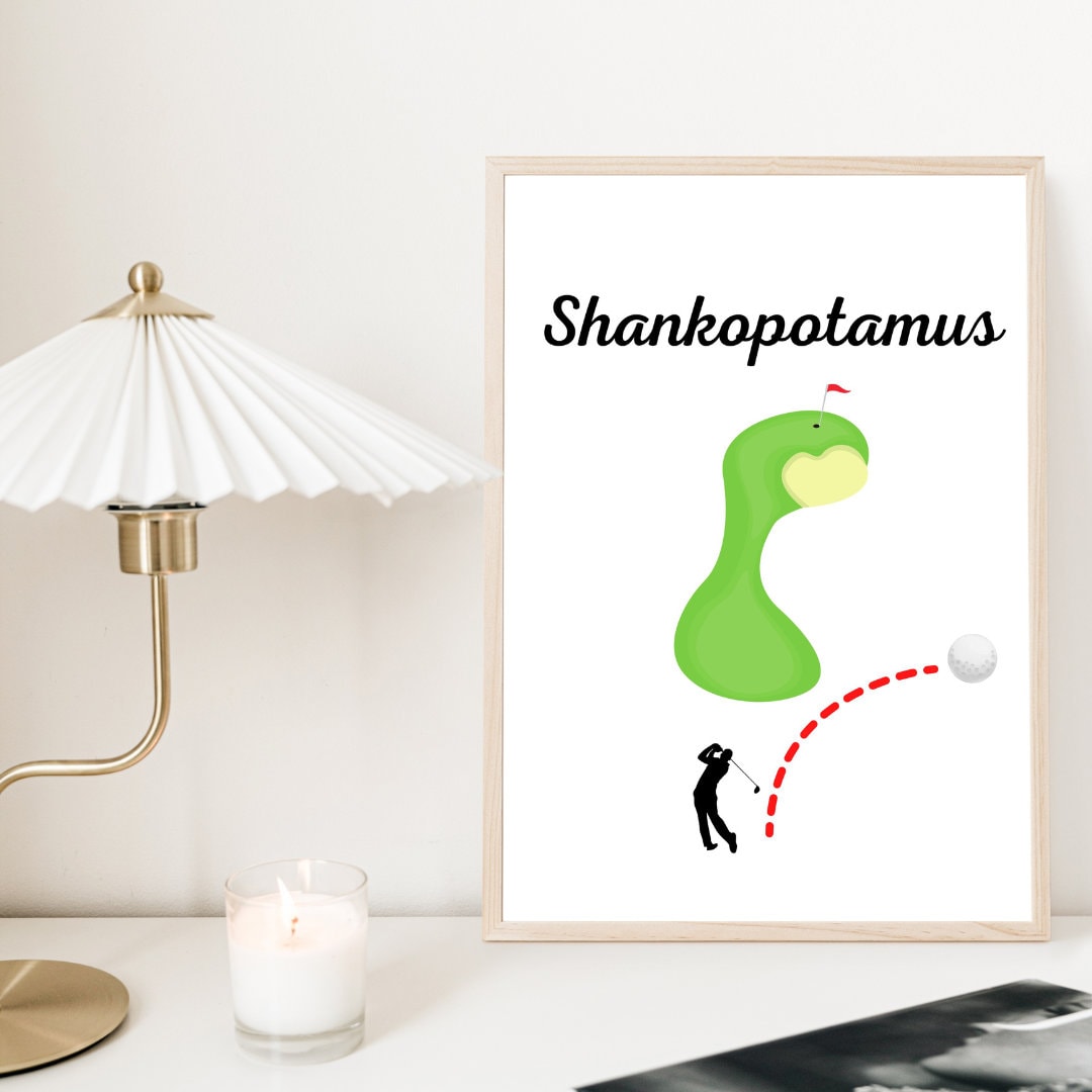 Shankopotamus, Golf Art, Golf Decor, Digital Download, Printable Golf ...