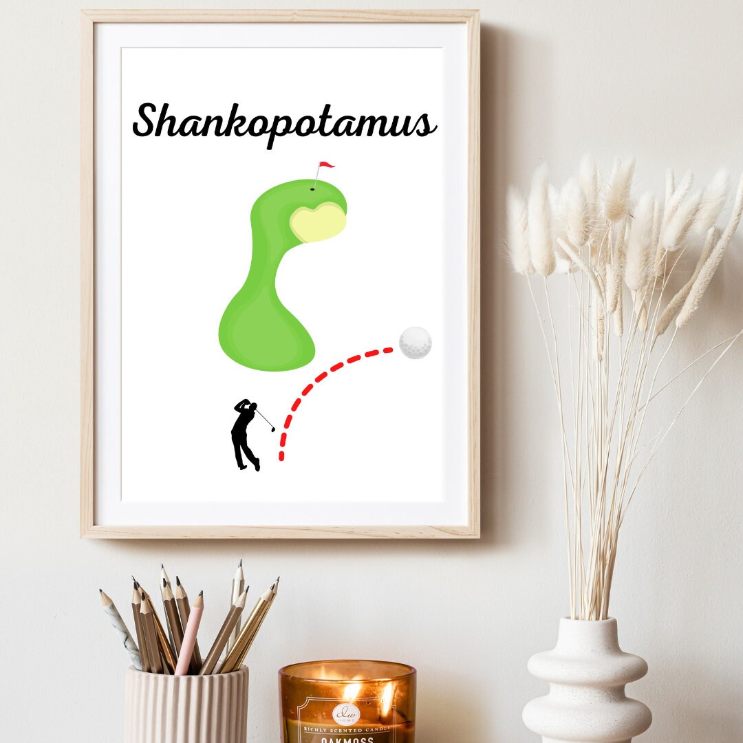 Shankopotamus, Golf Art, Golf Decor, Digital Download, Printable Golf ...