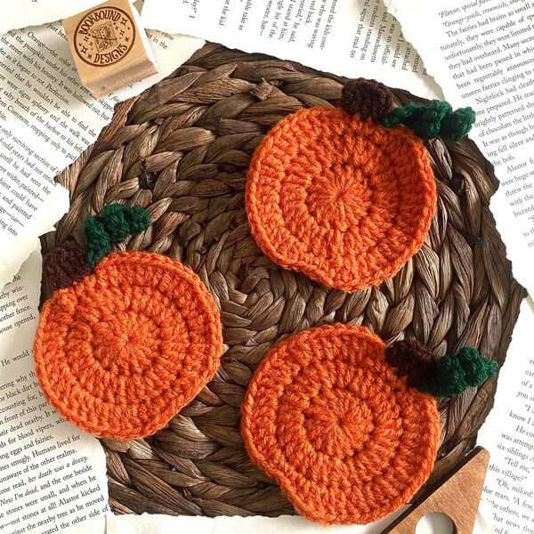 Crochet Pumpkin Coasters - Etsy