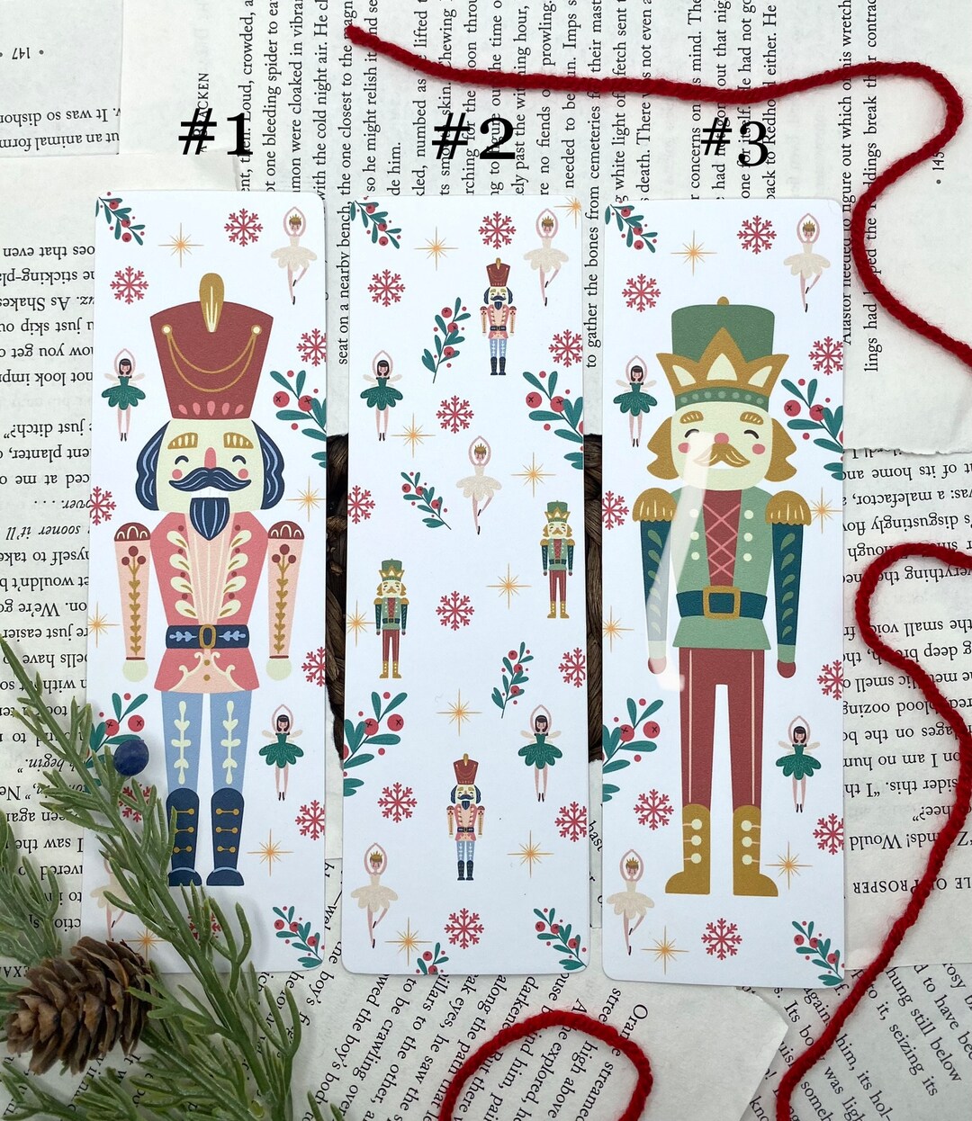Christmas Nutcrackers Individual or Set Laminated Handmade Bookmarks ...