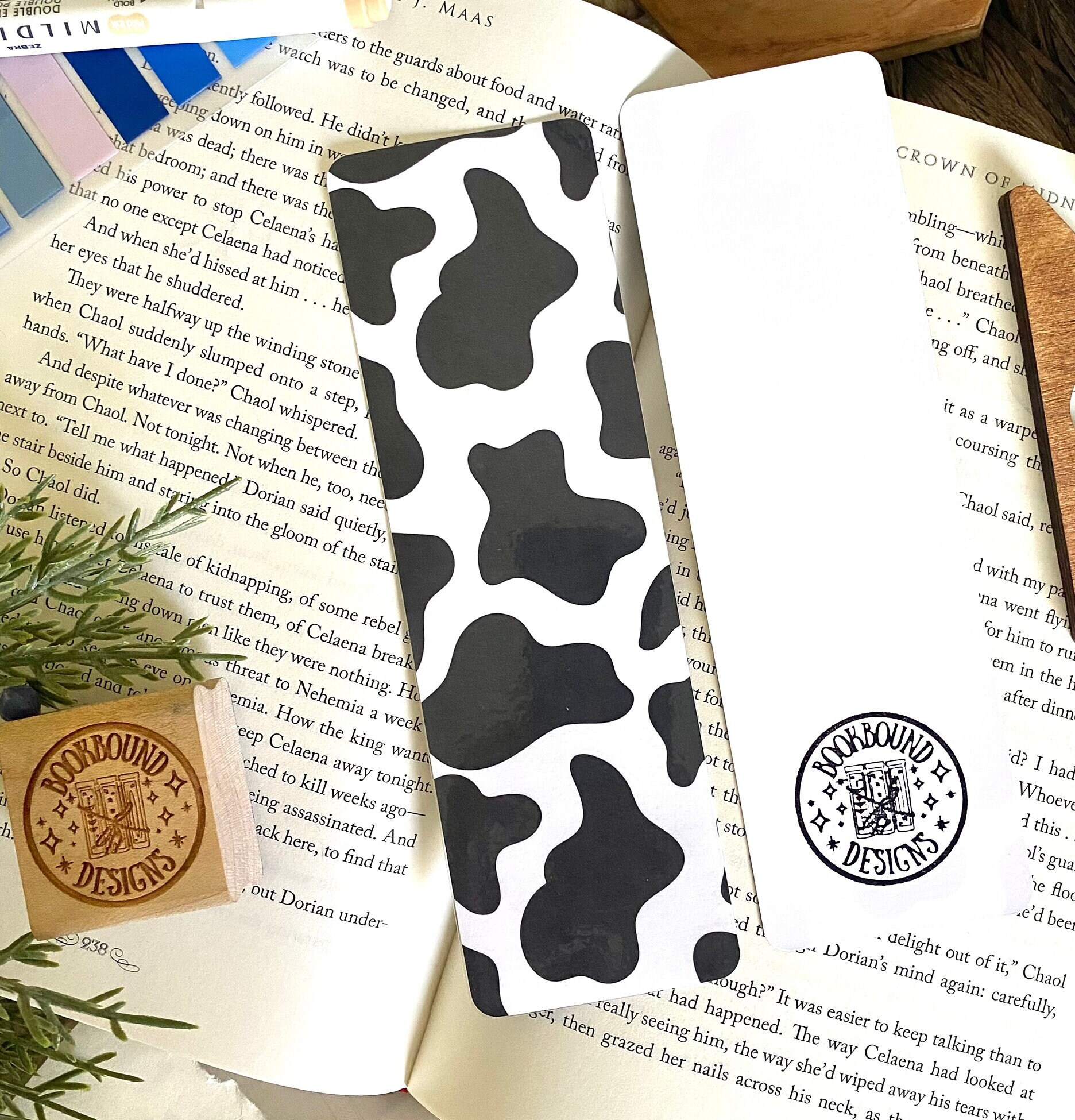 Cow Spots Cow Print Bookmark Individual or Set Laminated Bookmarks ...
