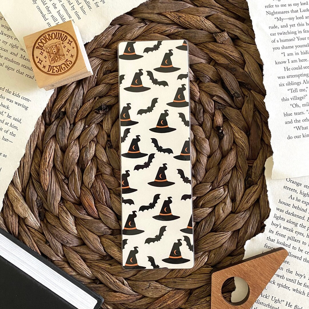 Witch Hats & Bats Bookmark: Laminated Halloween Cardstock With Tassel ...