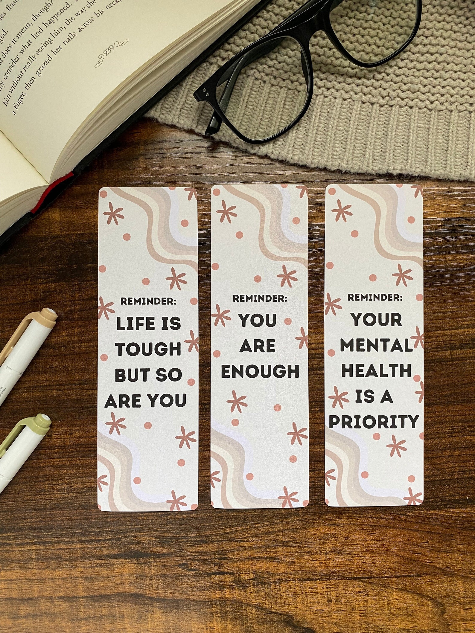 Mental Health Reminder Bookmark: Laminated Cardstock With Tassel - Etsy