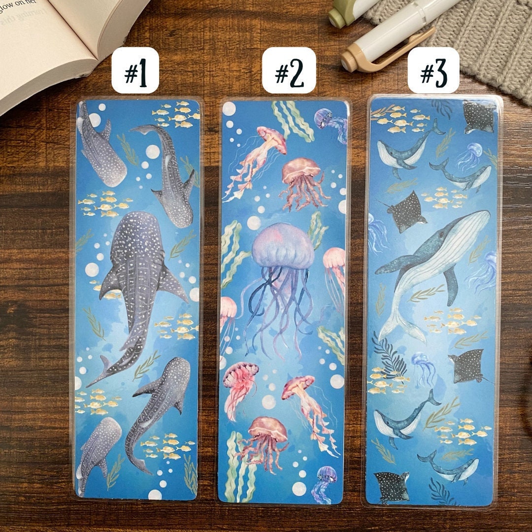 Sea Creatures Bookmark: Laminated Ocean Book Accessory - Etsy